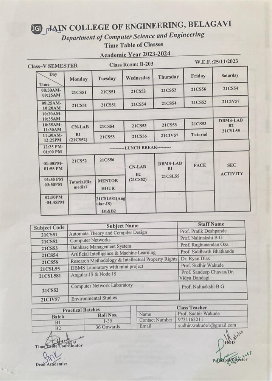 Computer Science Engineering – JCE | Jain College of Engineering